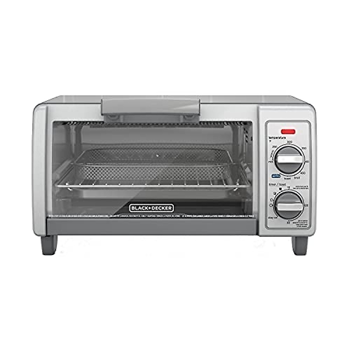 BLACK+DECKER 4-Slice Toaster Oven with Air Fry Technology, TO1785SGC, Gray