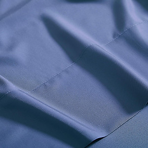 WODFAMY Cooling Breathable Rayon Full Size Bed Sheets Set 225 Thread Count Super Silky Soft Bedding Sheet Sets with 16 Inch Deep Pocket, 4 Piece Grey Blue