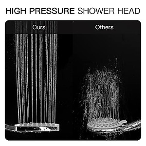 High Pressure Shower Head with Handheld - Modern Square Handheld Shower Heads - 6 Settings Detachable shower head with hose, Change Settings Much Easier Than the Twist Ones, Shower Accessories, Chrome