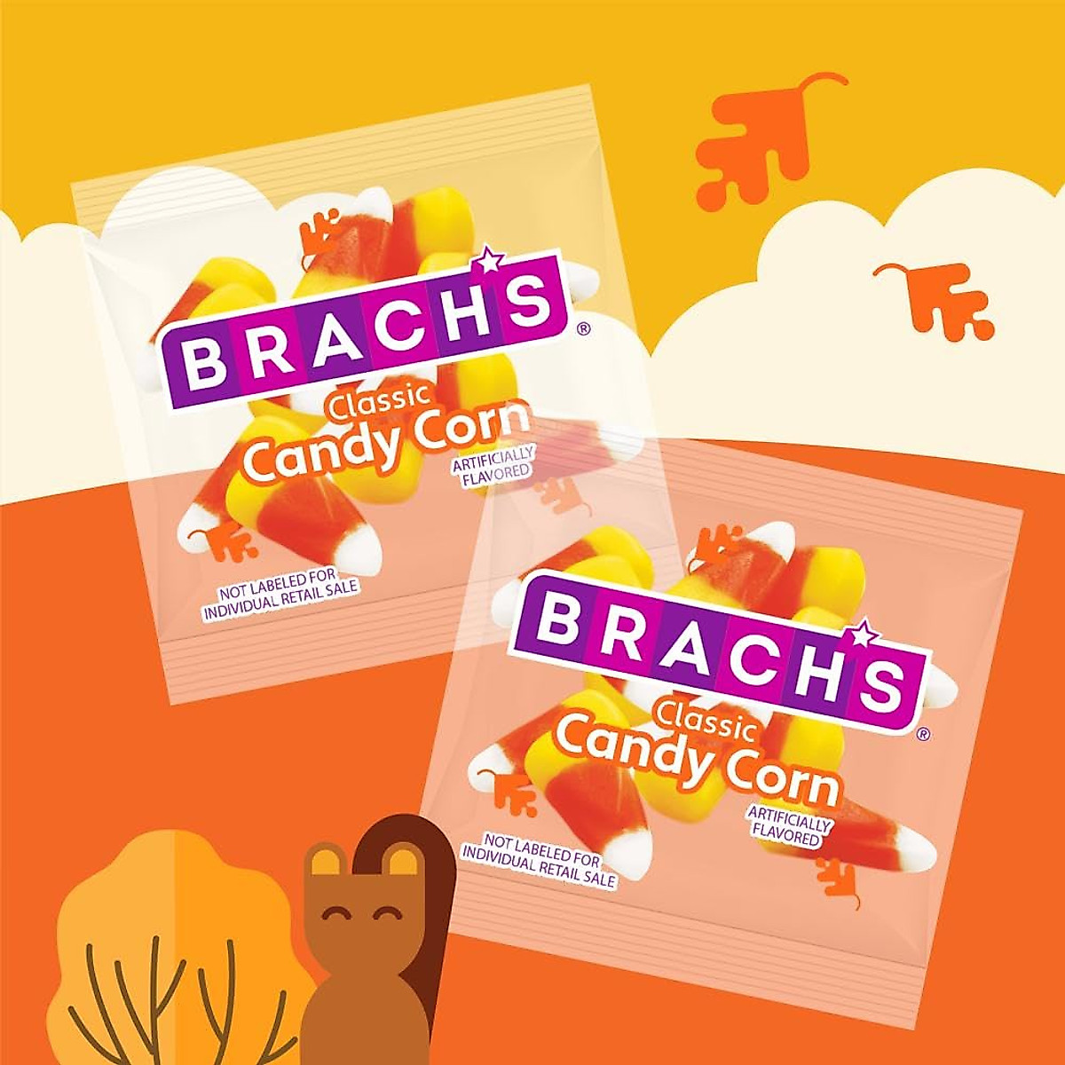Brach's Classic Candy Corn Trick or Treat Packs, 60 Mini Pouches