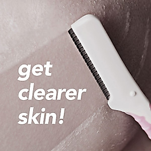 FAVY Facial Beauty Dermaplane Razor – 3 PACK, Multipurpose Skin Exfoliator and Eyebrow Trimmer, Smooth Clear Skin, Flawless Makeup Application, Peach Fuzz Remover, Men and Women Dermaplaning Tool