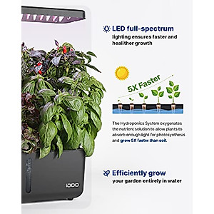 iDOO WiFi Hydroponics Growing System with APP Controlled, Indoor Herb Garden with Pump, Auto-Timer Smart Garden, LED Grow Light for Home Kitchen Gardening, 8 Pods Germination Kit, Height Up to 13.6"