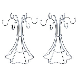 Hemoton 2 Pack Stylish Steel Mug Home Storage Mug Hooks Coffee Cup Stand Coffee Mug Tree Tree Holder Stainless