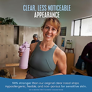 Breathe Right Nasal Strips | Extra Strength | Clear | For Sensitive Skin I Drug-Free Snoring Solution & Nasal Congestion Relief Caused by Colds & Allergies | 44 Count (Packaging May Vary)