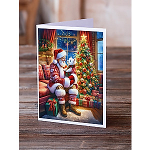 Caroline's Treasures DAC4167GCA7P Westie and Santa Claus Greeting Cards Pack of 8 Blank Cards with Envelopes Whimsical A7 Size 5x7 Blank Note Cards