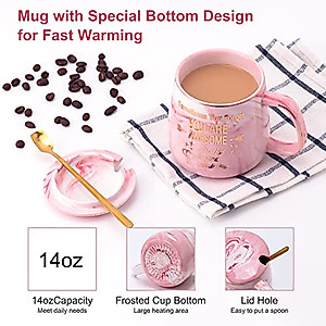 Coffee Mug Warmer & You are Awesome Mug Set, Electric Cup Warmer for Desk Office Home, Beverage Warmer with 2 Temperature Setting, 8-Hours Auto Shut Off, Best Birthday Gift Ideas for Women