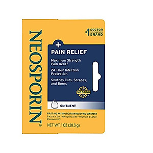Neosporin First Aid Antibiotic Ointment Maximum Strength Pain Relief, 1-Ounce (Pack of 6)