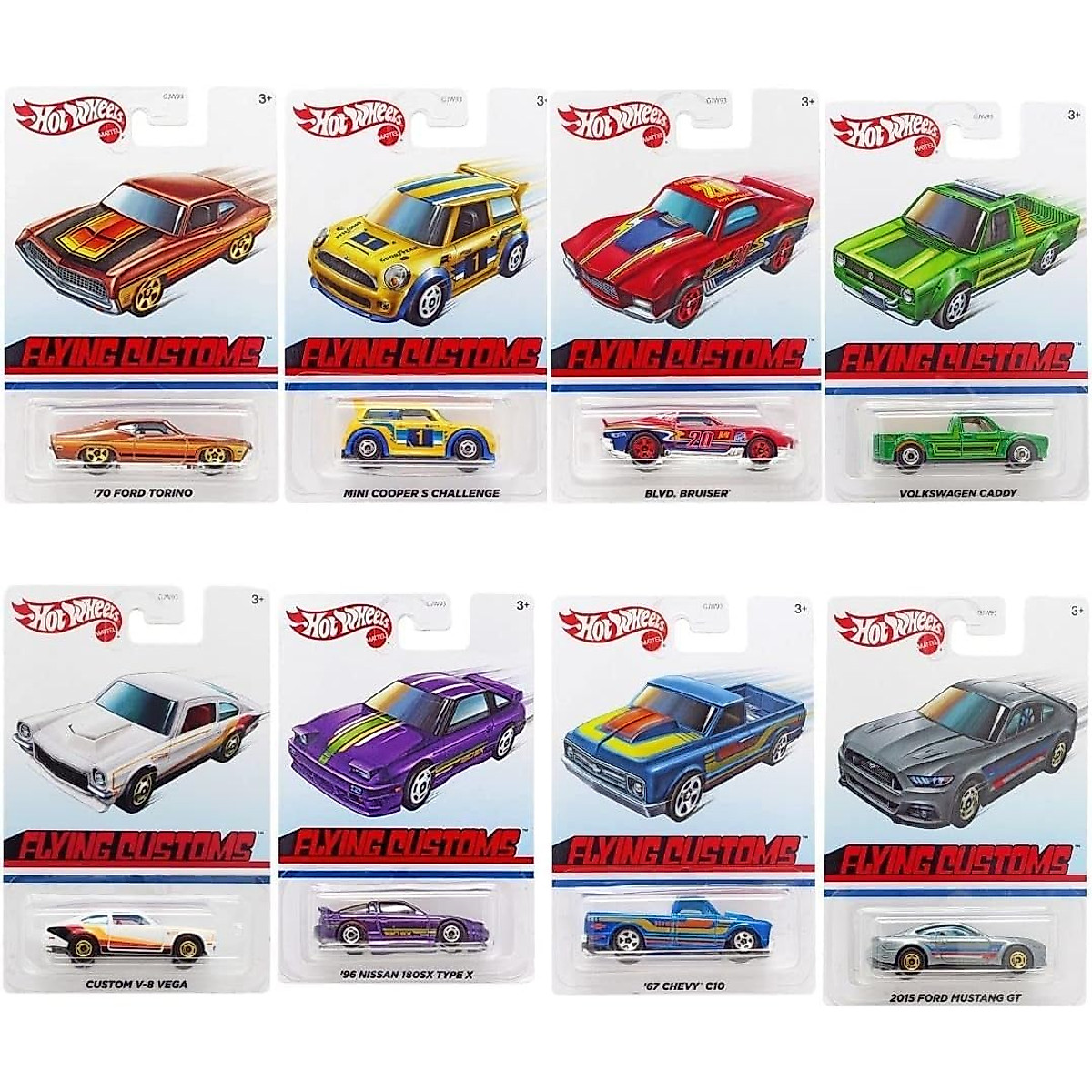 Hot Wheels Exclusive Flying Customs Series Complete Set of 8 Diecast Vehicles