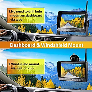 Wireless Backup Camera 7'' Monitor for RV Trailer, Extra Long Range Signal1080P Waterproof Infrared Night Vision Camera Recorder Monitor for Rear View Pickup Truck Motorhome Camper, Xroose CM1