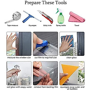 Amposei White Frosted Window Privacy Film Non-Adhevise Glass Film Removable Sliding Door Window Sticker Static Cling Sun Blocking Privacy Covering for Bathroom Kitchen Office (17.7x78.7 inch)