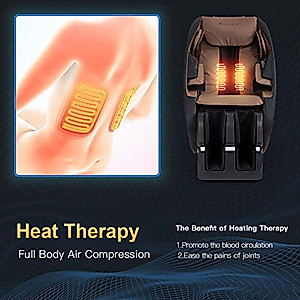 BestMassage Shiatsu Massage Chairs Full Body and Recliner Zero Gravity Massage Chair Electric with Built-in Heart Foot Roller Air Massage Easy to Move for Home Office,Black