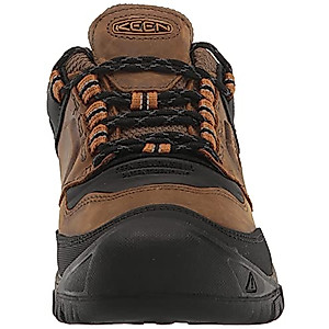 KEEN Men's Ridge Flex Low Height Waterproof Hiking Boots, Bison/Golden Brown, 10 Wide
