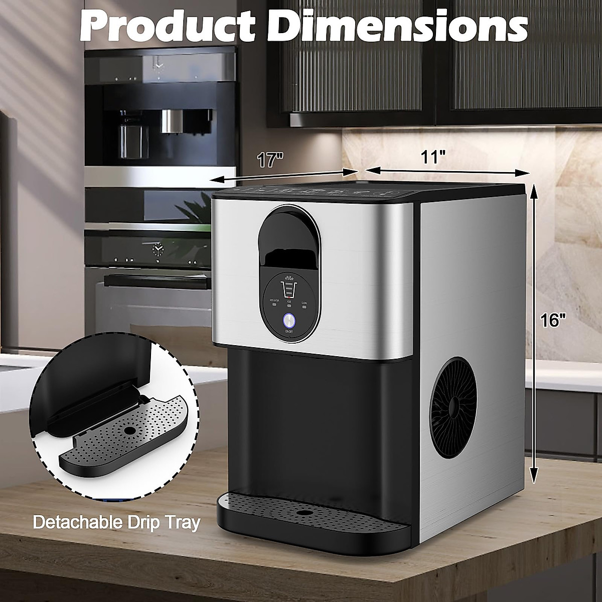 ARLIME Nugget Ice Maker Countertop, 56 lbs/24 H Pepple Chewable Ice Making Machine w/Self-Cleaning System, Self-Dispensing Pellet Ice Machine w/ 0.63 gal Water Tank for Home & Kitchen