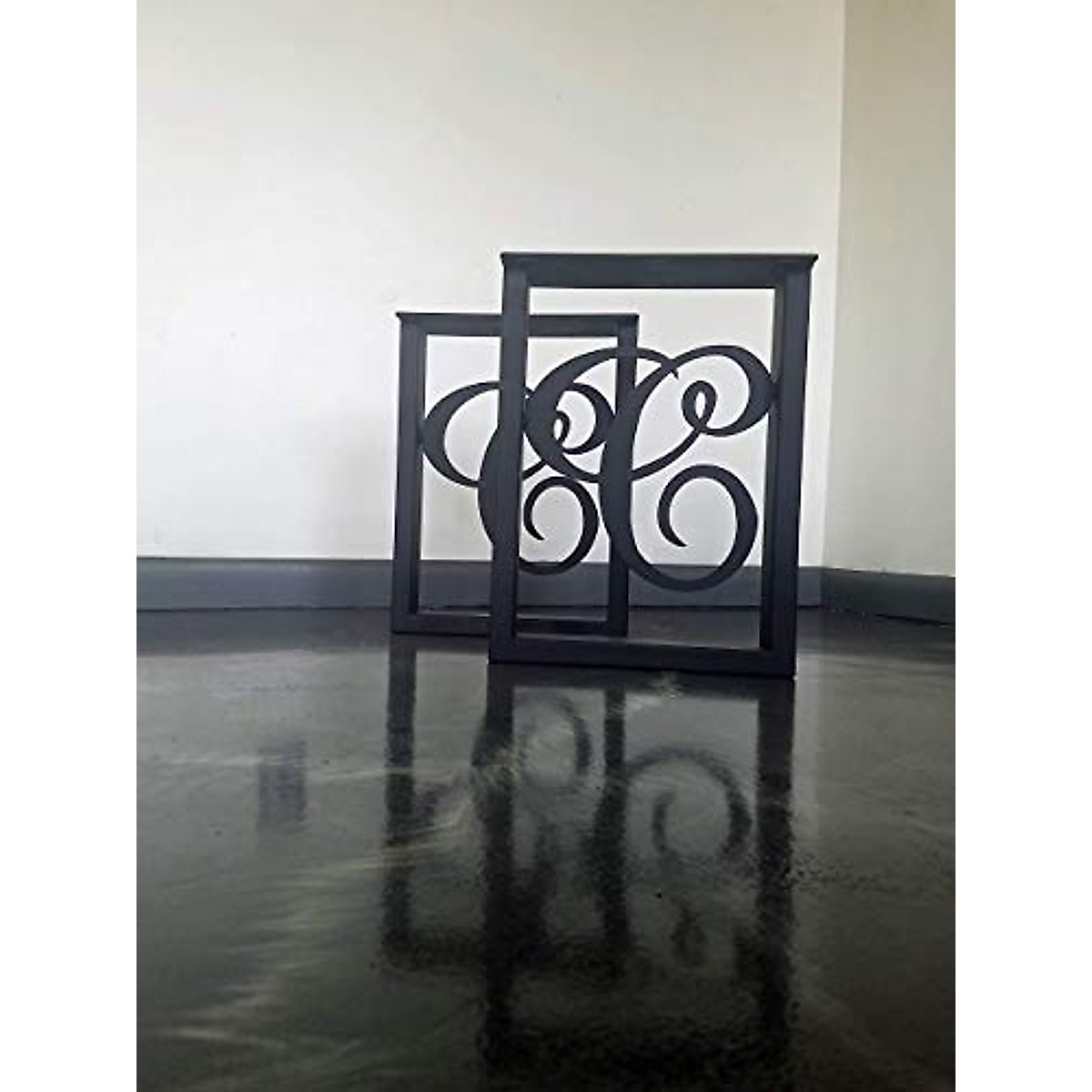 Metal Table Legs, Rectangular Monogram Style - Any Size and Color