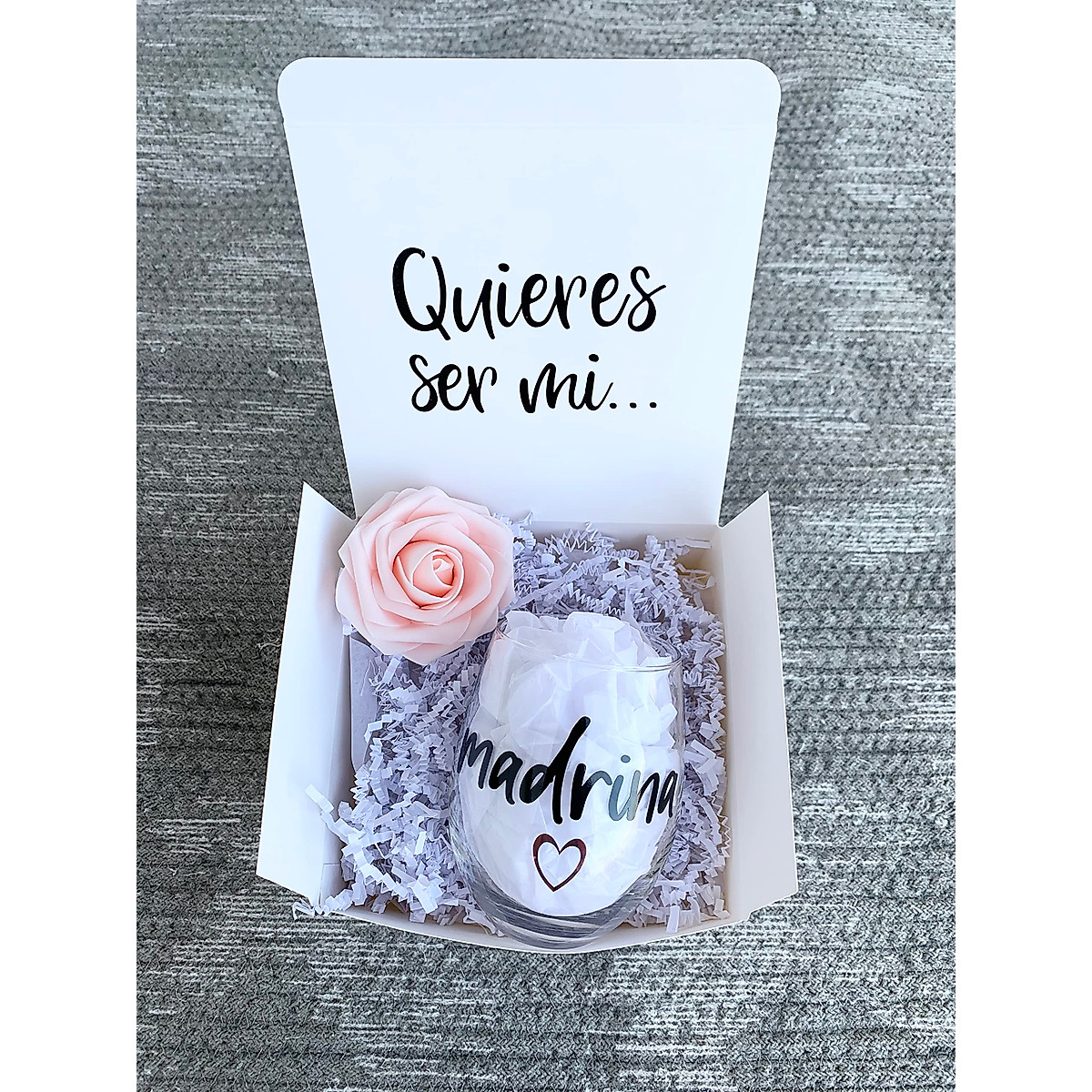 Madrina Gift, Godmother Proposal Gift, Godmother Box, Will you be my Godmother, Baptism Godmother, Godmother Wine glass, Godparent Gift, Madrina Proposal Gift, Madrina