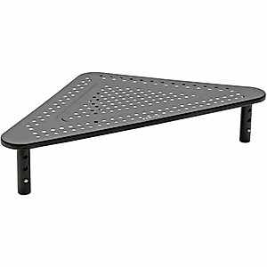 Tripp Lite Computer Monitor Stand, Corner Desk Monitor Stand for L Shaped Desk, Adjustable Height, 12 x 20 in., Metal, Black (MR1220M)