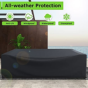 Patio Furniture Covers, 600D Heavy Duty Outdoor Furniture Cover Waterproof, Rectangle Outdoor Table and Chairs Cover, Outdoor Sectional Cover for Winter, 110" L x 84" W x 28" H