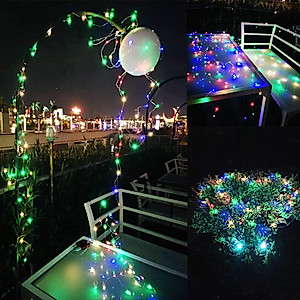 Huakway USB LED String Lights 33ft 8 Modes (2-Pack) 100 LEDs Remote Control Timer Waterproof 4 Color Mini Flexible Copper Wire Outdoor Indoor Deco Dorm Home Garden Party