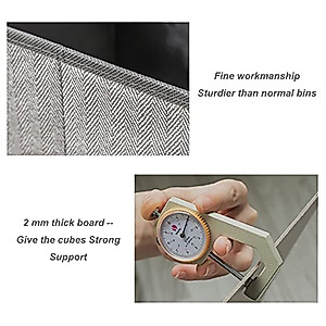 HOYOFO 3 Pcs Foldable Storage Cubes Thick Fabric 11 Inch Collapsible Storage Bins for Organization Open Bins for Home, Closet, Shelves