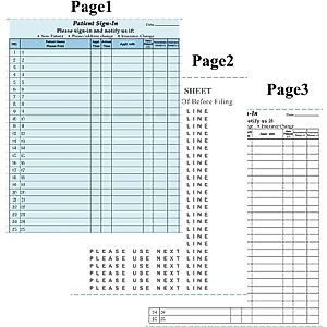 NCR Carbonless 3 Part Patient Sign in Sheets HIPAA Approved and Compliant for Confidentiality in All Medical Offices