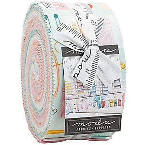 Paper + Cloth Sew Wonderful Jelly Roll 40 2.5-inch Strips Moda Fabrics 25110JR, Assorted, 2.5 Inches