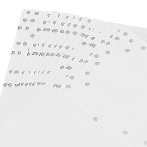 MECCANIXITY 40pcs Place Cards, Line Border Printable Place Name Cards for Table Setting Wedding Dinner Parties Events Reserved Seating, White Silver Dots