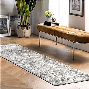 nuLOOM Deedra Modern Abstract Area Rug - 2x3 Accent Rug Modern/Contemporary Grey/Ivory Rugs for Living Room Bedroom Dining Room Entryway Kitchen