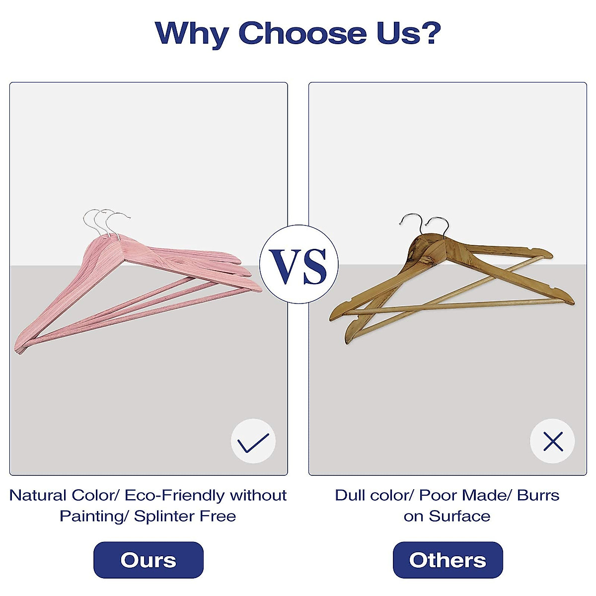 FairyHaus Natural Cedar Wooden Coat Hangers 18Pack, Smooth Finish Wood Suit Hangers - Slim Sleek & Flat Cedar Shirt Hangers with 360° Rotating Hook, Durable Cedar Clothes Hangers