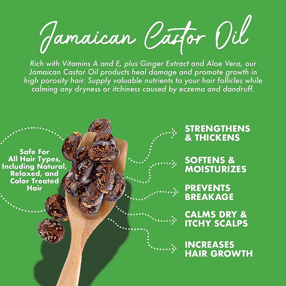 Urban Hydration Jamaican Castor Oil Shampoo and Detangler | Sulfate, Paraben and Dye Free, Cleanses, Hydrates and Repairs Damage for Soft, Strong and Shiny Hair, All Hair Types, 16.9 Fl Ounces