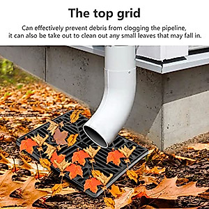 KYWYOYOU Rain Gutter Downspout Extensions Flexible, Catch Basin Downspout, Down Spout Extender, No Dig Low Profile Catch Basin Downspout Extension Kit for Cement Floor and Lawn Included.