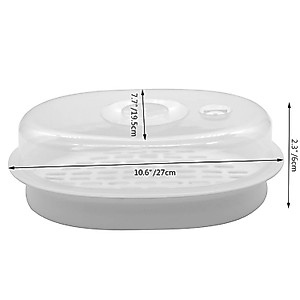 1-Tier Microwave Steamer Heating Steamer for Home Kitchen White (Oval)