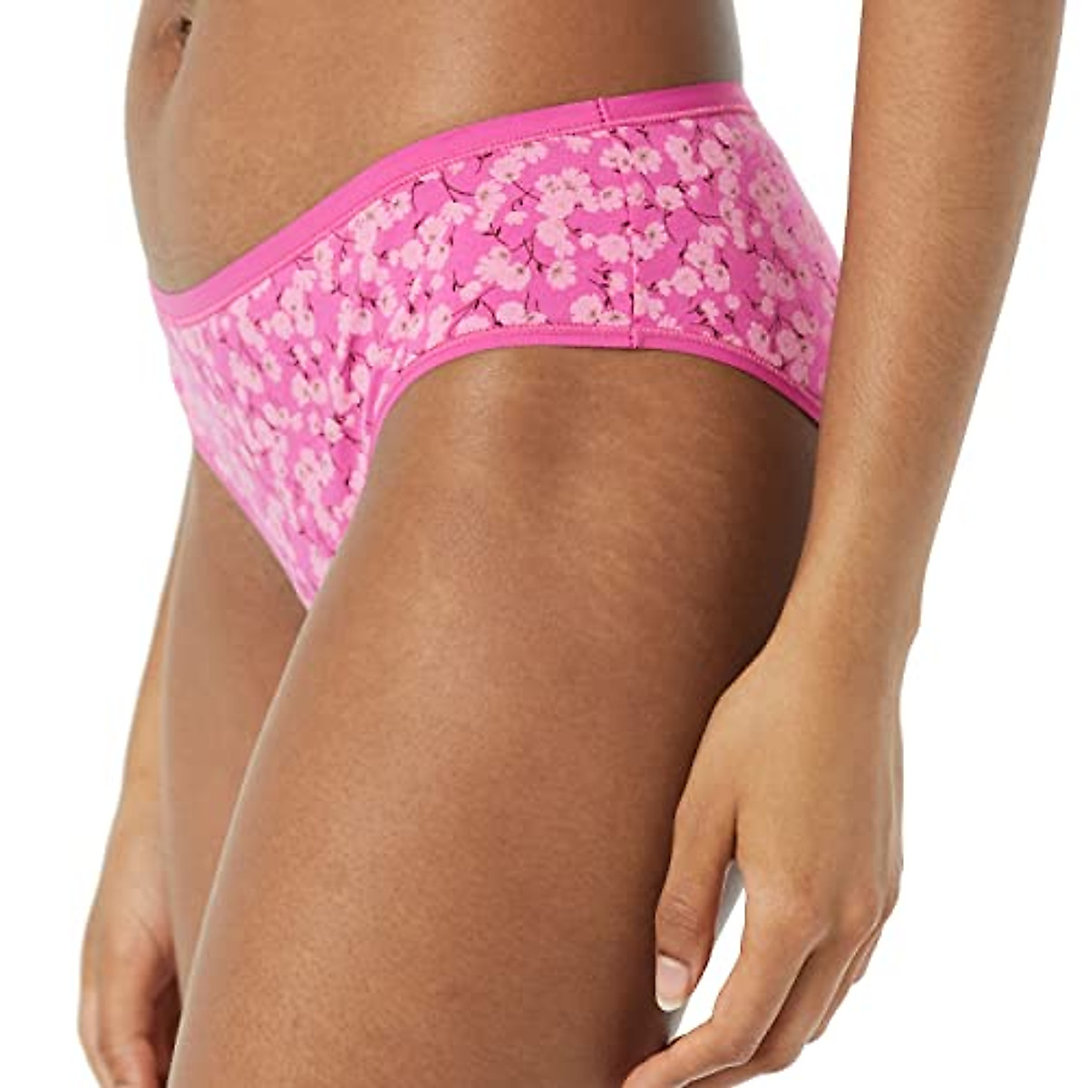Amazon Essentials Women's Cotton Hipster Underwear (Available in Plus Size), Pack of 6, Floral Dots, Medium