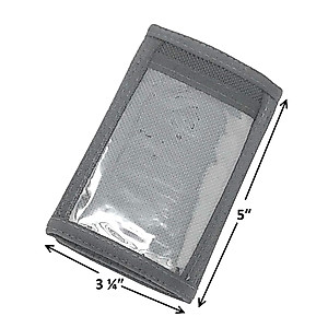 Trifold with Inside and Outside ID Window. Black Ballistic Nylon. Made in USA. (Black)