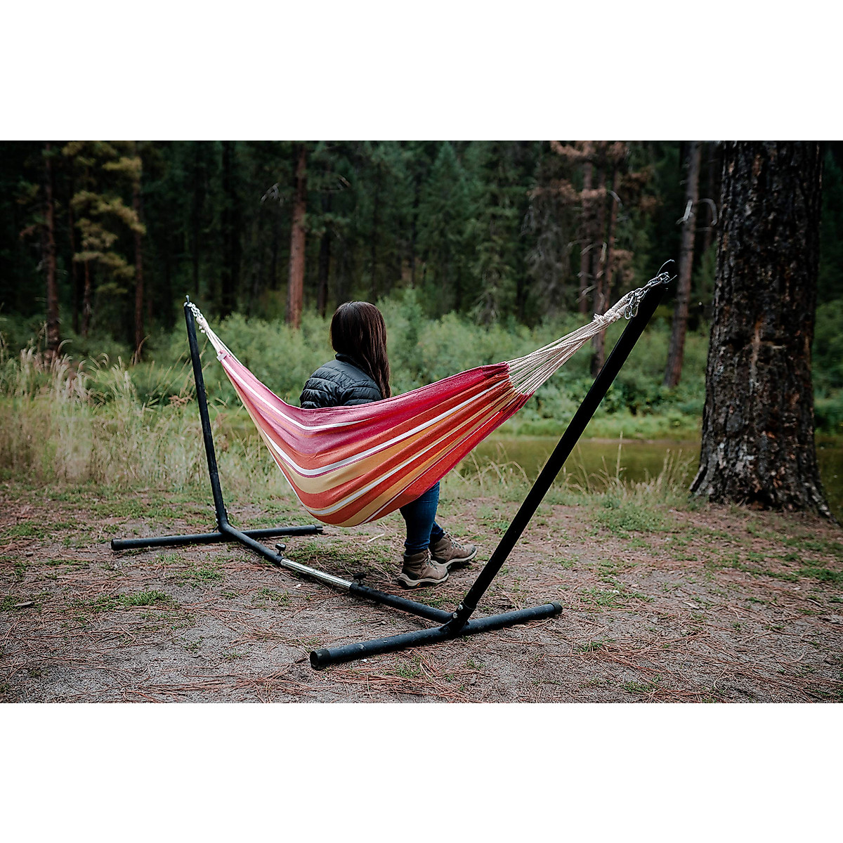 Stansport Cotton Blend Traveler Hammock, Red, One Size (30300-60)