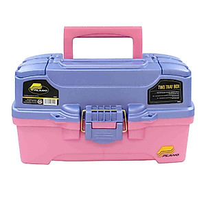 Plano 2-Tray Tackle Box with Dual Top Access, Periwinkle/Pink, One Size (620292)
