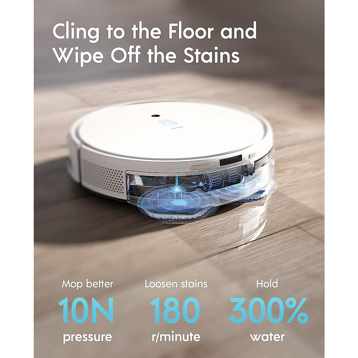 Yeedi mop Station pro Robot Vacuum and Mop, Self-Cleaning 3 in 1, Robotic Vacuum with Dual Power Spin Mopping, 3000Pa Suction, Smart Mapping, Carpet Detection, Pet-Friendly Design with 750ml Dustbin