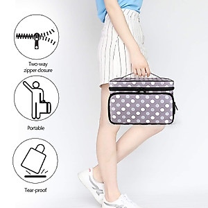 Luxja Sewing Accessories Organizer with 2 Detachable Clear Pockets, Sewing Supplies Organizer (Patent Design), Polka Dots