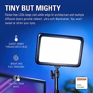 Elgato Key Light Mini – Rechargeable Vlogging Light, Wi-Fi Control Brightness – Color Temp, Perfect for Streaming, Gaming, Video Conferencing, Easy-use App: PC/Mac/iPhone/Android, Black