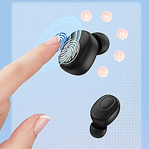 Macaron in Ear Mini Bluetooth Earbuds, Wireless Headphones with Charging Case, Bass Noise Cancelling Sweatproof Sports Headphones Built in Microphone