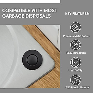 Strictly Sinks Garbage Disposal Air Switch – Sink Top Garbage Disposal Button for Kitchen Sink, Black Air Switch for Garbage Disposal (1-3/4 x 1-3/4 x 1 Inch)