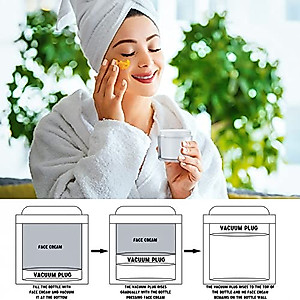 3PCS Cream Jar Vacuum Bottle, 15/30/50ml Empty Refillable Cosmetic Air Pump Jars Bottles, Portable Lotion Dispenser, Push Down Makeup Lotions Creams Travel Container for Travel