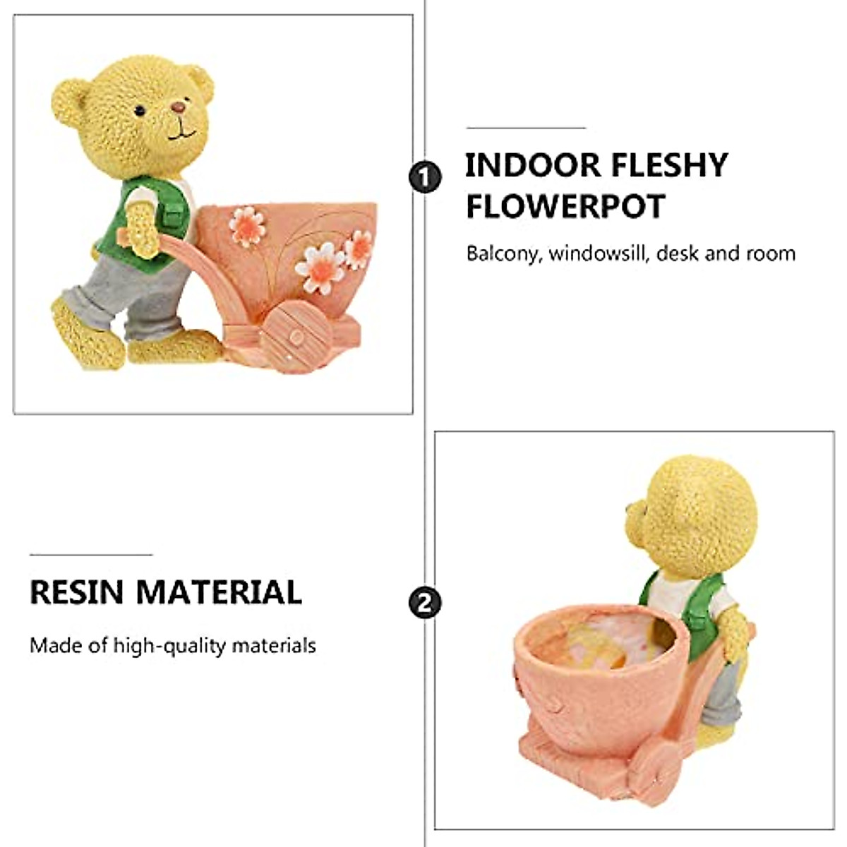 Happyyami 1pc Flowerpot Figurine vase Flower vase Planter pots for Indoor Plants Statue Planter Cute Succulent Pots Animal Flower Pot Plant Gift Plant Pot Goods Mini Office Resin Succulents