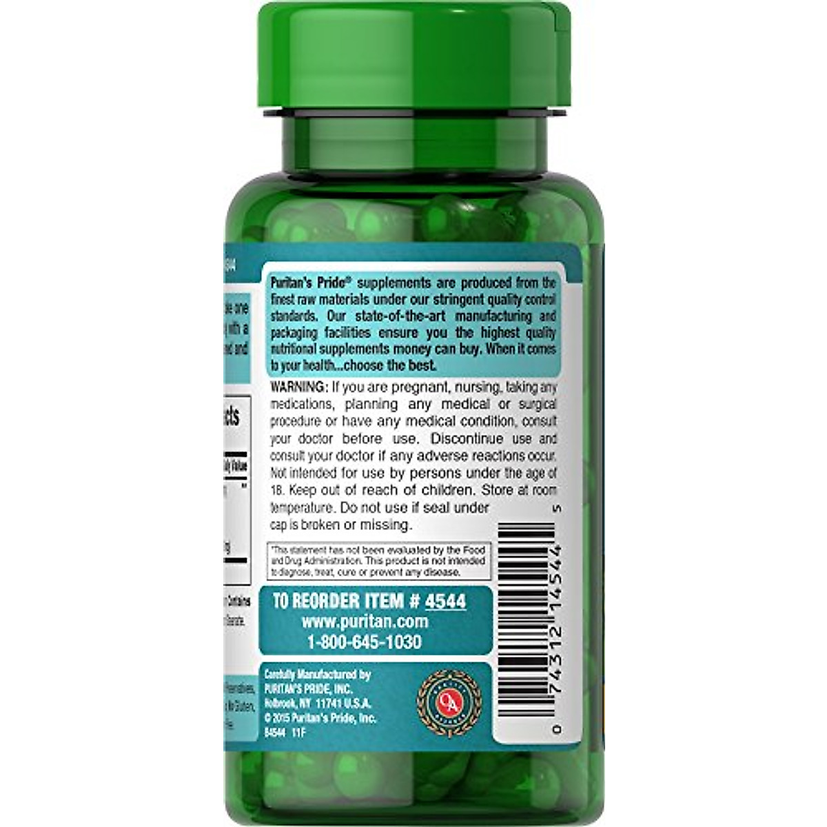 Puritan's Pride Ginkgo Biloba Standardized Extract 120 mg-100 Capsules