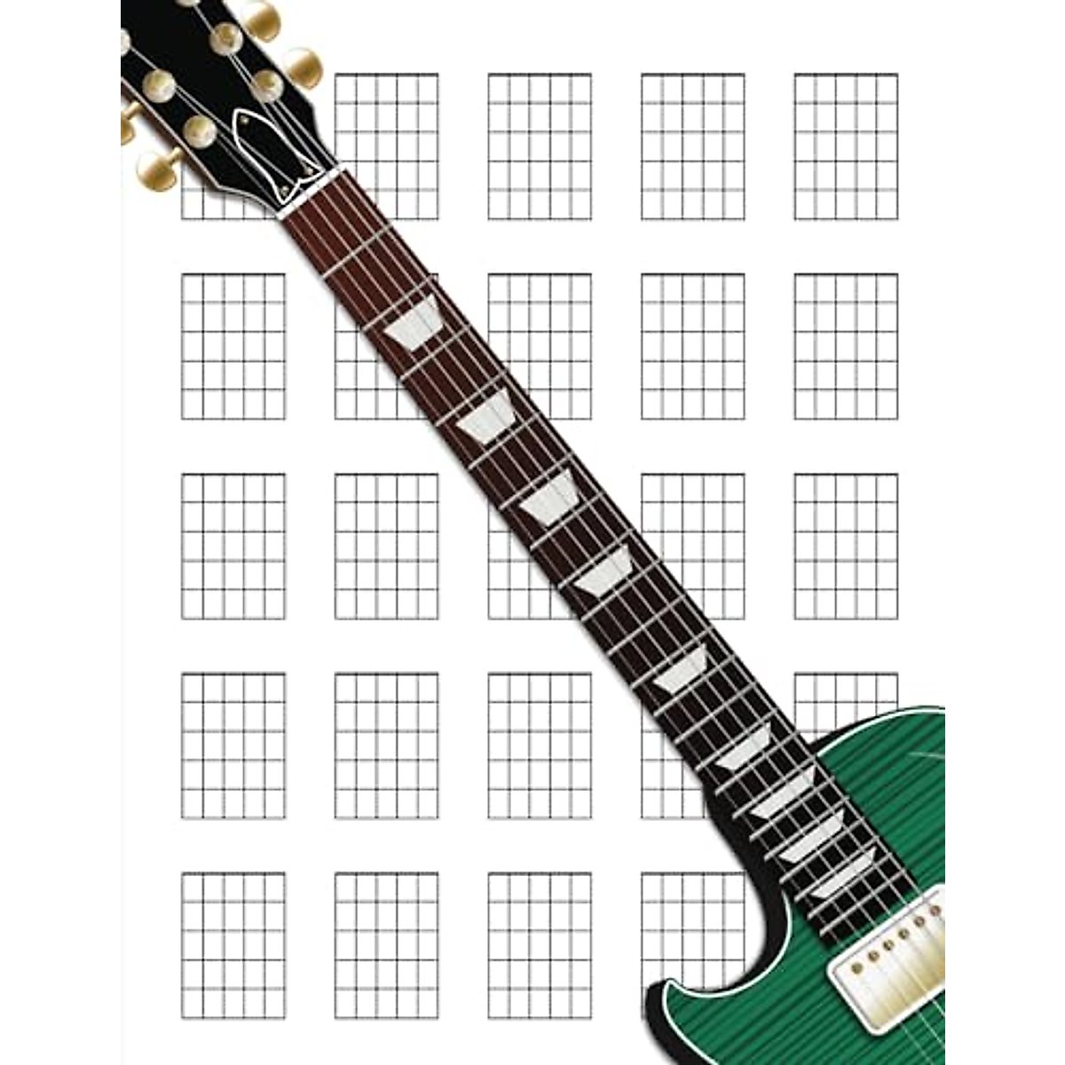 Left Handed Guitar Chord Diagrams Notebook: 100+ Blank Guitar Chord Writing Paper with Chord Fingering Chart Cheat Sheets and Circle of Fifths