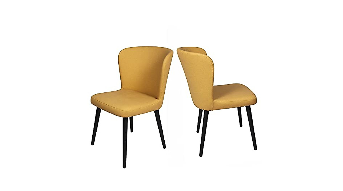 LUCKYERMORE Set of 2 Mustard Dining Chairs - 400 LBS Capacity