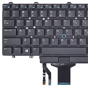 Replacement Keyboard for Dell Latitude E5450 E5470 E7450 E7470 E5480 E5490 7480 7490 5480 5488 Laptop with Pointer with Backlight US Layout