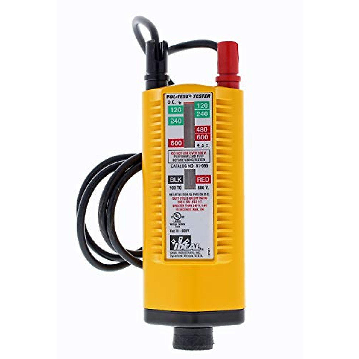 IDEAL INDUSTRIES INC. 61-065 Vol-Test Voltage Tester, CATIII for 600v,Yellow