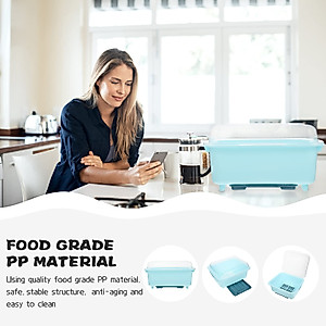 Bottle Drying Racks with Anti- Cover Bottle Storage Box Dinnerware Organizer Kitchen Plate Cup Dish Drying Rack Tray Cutlery Dish Drainer Blue