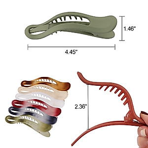 Magicsky 12 PCS Alligator Hair Claw Clips, French Matte Barrette Non-Slip Large Duckbill, Functional Raised & Wide Teeth Hair Decor Grip, Styling Beauty Accessory for Women and Girls Thick Thin Hair