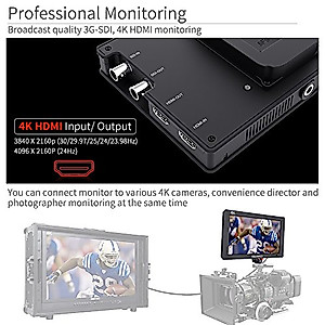 FEELWORLD FW703 7 Inch IPS 3G SDI 4K HDMI DSLR Monitor Full HD 1920x1200 On Camera Field Monitor with Histogram for Stabilizer Cameras Rig